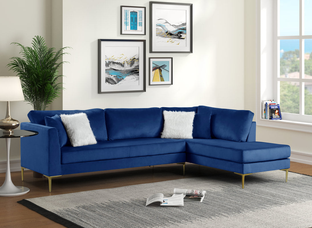 Durable, Living Room Sofa Set, Velvet Color: Blue – Danca Furniture in ...